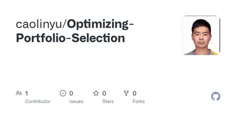 Github Caolinyuoptimizing Portfolio Selection