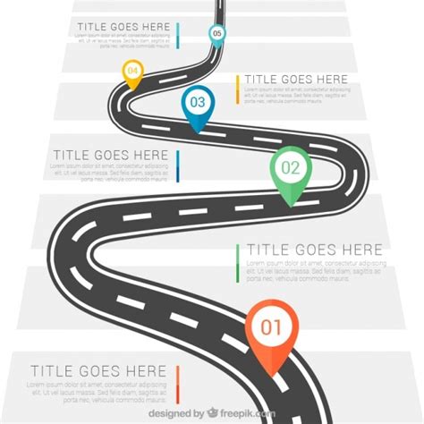 Premium Vector Road Map With Markers