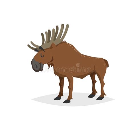 Standing Moose Alces Alces On A Side View Silhouette Found In Map Of