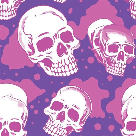Premium Vector Seamless Colorful Skull Pattern