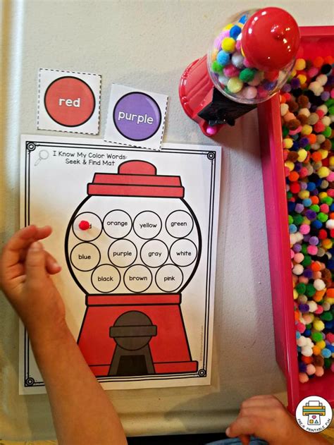 Bubble Gum Themed Pom Pom Sensory Bin Preschool Math And Literacy