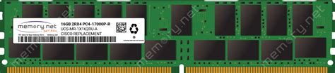 UCS-MR-1X162RU-A - Cisco 1x 16GB DDR4-2133 RDIMM PC4-17000P-R Dual Rank ...