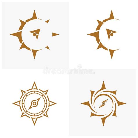 Set Of Creative Compass Logo Design Template Vector Icon Illustration Stock Vector