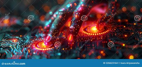 Neural Network Interaction Human And Ai Interface Stock Illustration Illustration Of Robotic