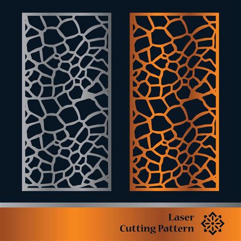 Decorative Panels For Laser Cutting Cutout Silhouette With Abstract Geometric Pattern Squares
