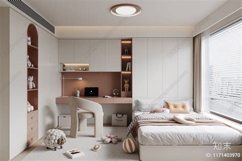 现代女孩房3d模型下载【id 1171403970】 知末3d模型网