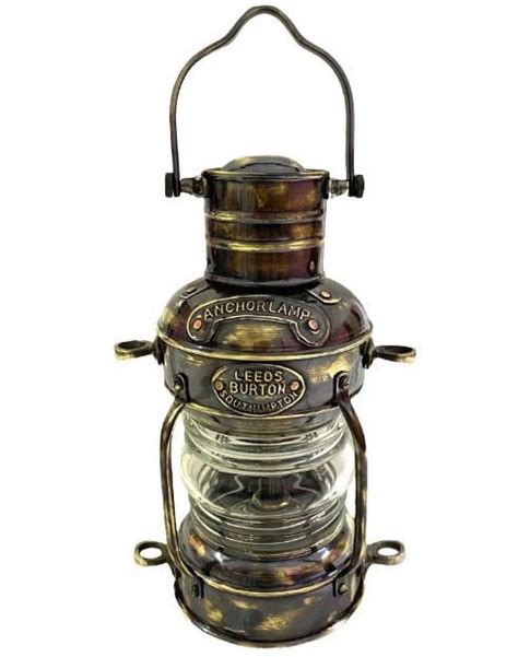 Copper Anchor Oil Lamp W Clear Fresnel Lens Ship Lantern Etsy