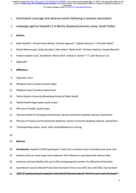 Pdf Vaccination Coverage And Adverse Events Following A Reactive