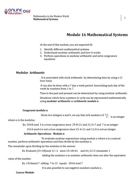 lesson 15 mathematical systems pdf download free pdf elementary