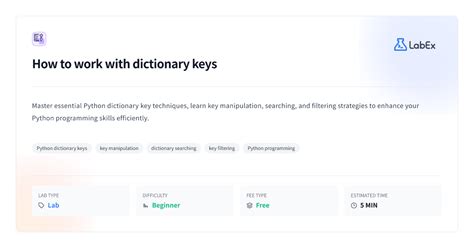 How To Work With Dictionary Keys Labex