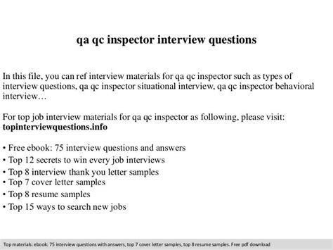 Qa Qc Inspector Interview Questions