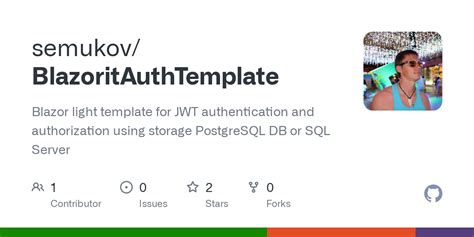 GitHub Semukov BlazoritAuthTemplate Blazor Light Template For JWT