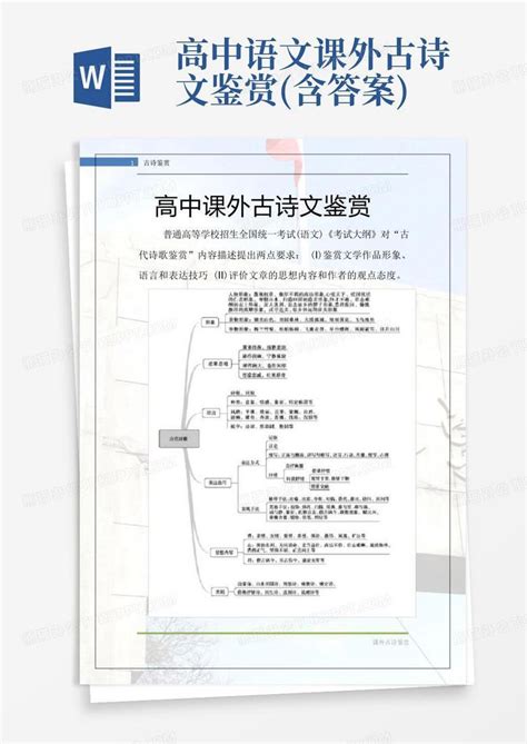 高中语文课外古诗文鉴赏 含答案 Word模板下载 编号qzkbezrw 熊猫办公
