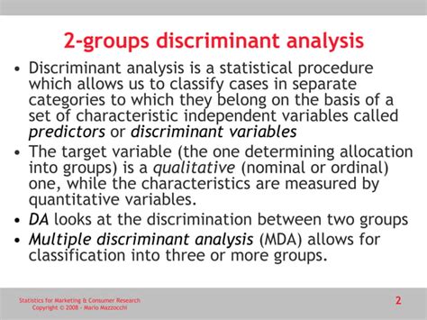 Discriminant Analysis Tehnik Analisa Statistika Chap11 Ppt