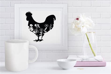 Floral Chicken Svg Floral Rooster Svg Floral Hen Svg By Doodle Cloud