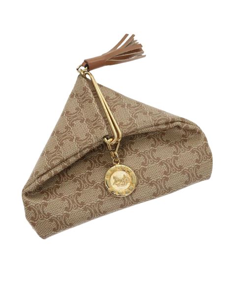 Bags And Purses Preloved Triangle Coin Purse Macadam Style Beige