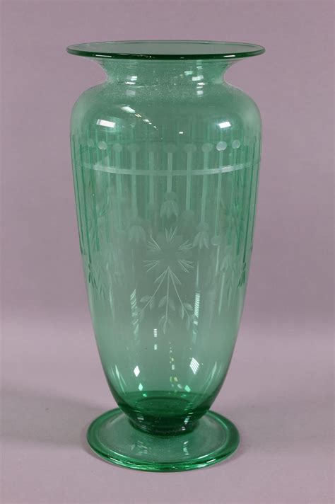 Steuben Etched Vase Auction