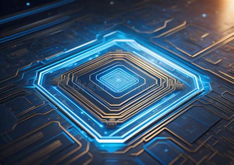 Computer Board With Processer Chipsetai Generated Stock Illustration