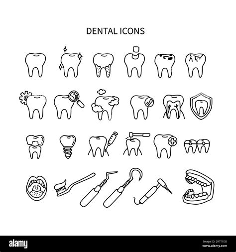 Dental Icons Set Vector Illustration Stock Vector Image Art Alamy