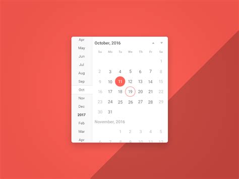 Calendar Date And Time Picker By Vasil Yordanov On Dribbble