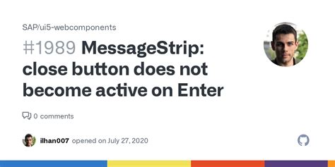 Messagestrip Close Button Does Not Become Active On Enter · Issue 1989 · Sapui5 Webcomponents