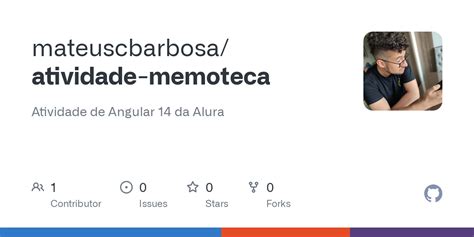 Github Mateuscbarbosaatividade Memoteca Atividade De Angular 14 Da