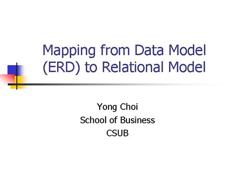 Mapping From Data Model ERD To Relational Model