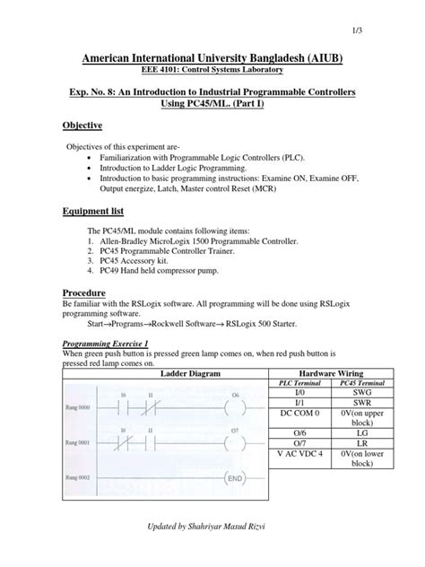 Control Lab Report Experiment No 08 Download Free Pdf Programmable