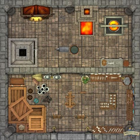 Free Castle Blacksmith Map By Arkenforge Fantasy Map Maker Dnd World