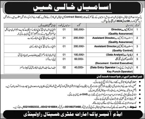 Contractual Vacancies In Pakistan Emirates Military Hospital • Galaxy World
