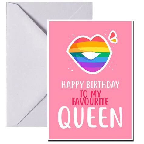 Happy Birthday To My Fav Queen Gay Lgbt Birthday Card Personalised Cards