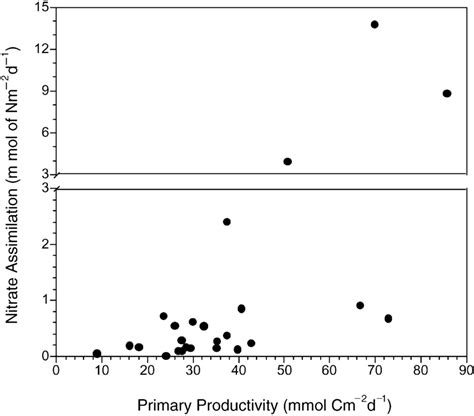 Comparison Of Nitrate Assimilation Rates And Primary Production Rates Download Scientific