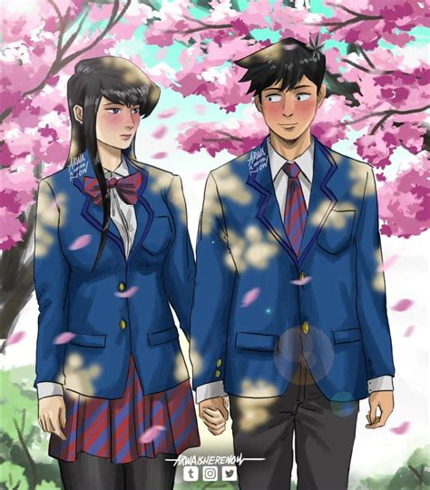 Komi X Tadano Having A Date Under The Sakura Trees Credit Artist