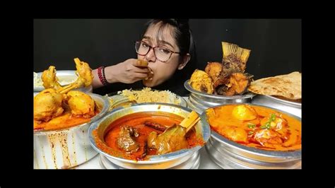Asmr Eating Spicy Mutton Curryegg Currychicken Curryfish Frypapad