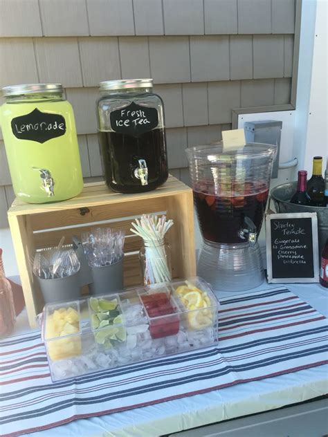 Graduation Party Drink Bar With Shirley Temples Ice Tea Stand Summer