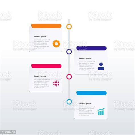 타임 라인 정보 인포 그래픽 템플릿 디자인 4가지 옵션 단계 또는 프로세스가 있는 비즈니스 개념 인포그래픽 벡터 시각화는 워크플로 레이아웃 다이어그램 연례 보고서 웹에