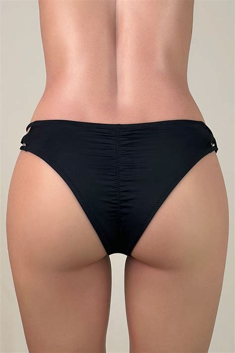 Strappy Criss Cross Side String Low Rise Brazilian Cheeky Scrunch Biki