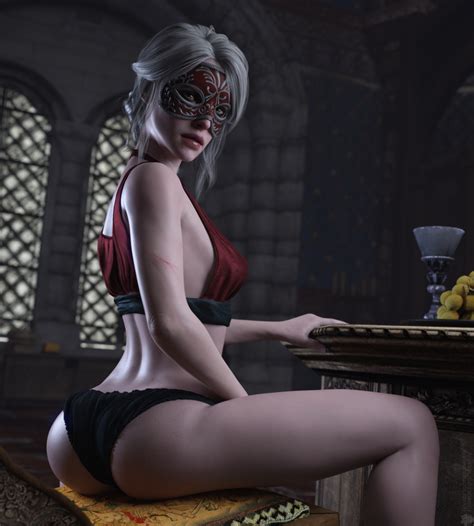 Rule 34 1girls 3d 3d Model Back View Bubble Butt Castle Interior Cd Projekt Red Cgi Ciri