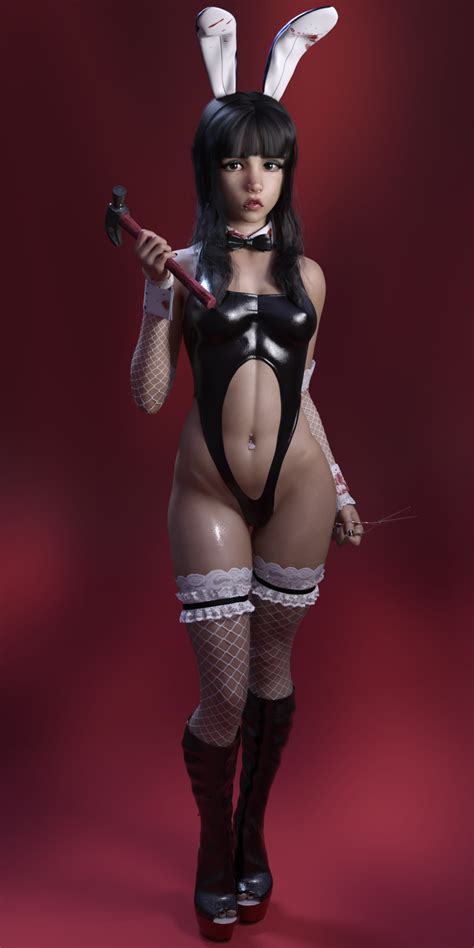 Rule 34 Black Eyes Black Hair Blunt Bangs Bunny Ears Bunnysuit Damz Dangerous Dominatrix Evil