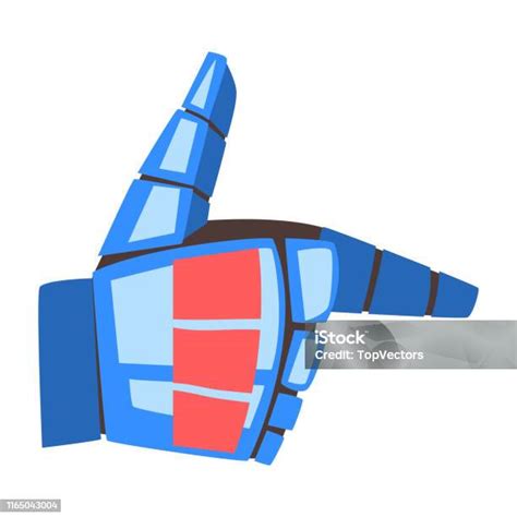 Gerakan Senjata Tangan Robot Penunjuk Telapak Tangan Mekanis Ilustrasi