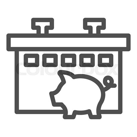 Pig Farm Line Icon Animal Vector Illustration Isolated On White