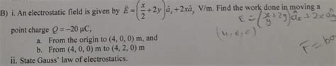 solved point charge q −20μc a from the origin to 4 0 0 m