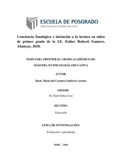MÉTODO Conciencia fonológica e iniciación a la lectura en niños de