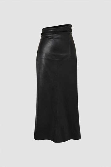Micas New Season Sale Faux Leather Skirt Leather Skirt Black