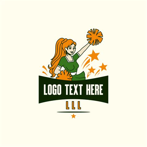 Cheerleading Woman Cheer Logo Logo Maker
