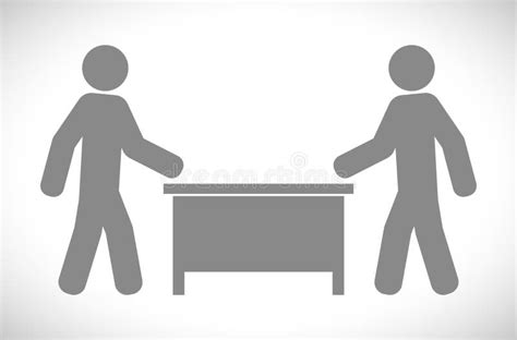 Two Person With Table Stock Vector Illustration Of Corporate 201176679
