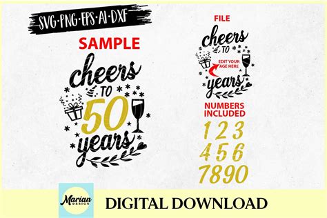 Cheers To 50 Years Svg 50th Birthday Svg 50th Birthday Etsy