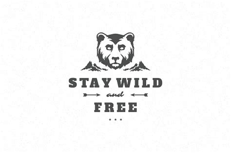 인사말 카드 또는 포스터 및 기타 손으로 그린 화가 곰 머리 기호와 인용 타이포그래피 곰에 대한 스톡 벡터 아트 및 기타 이미지 곰 로고 검은색 Istock