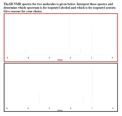Solved Thelh Nmr Spectra For Two Molecules Is Given Belowinterpret