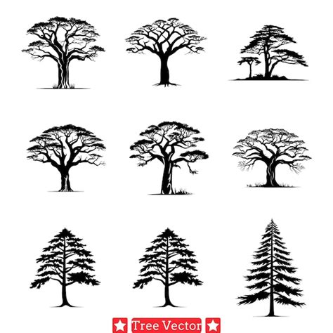 Premium Vector Tranquil Tranquility Calming Tree Vector Silhouettes